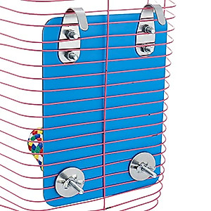 Bird Mirror for Cage with Parrot Rope Perch for Parakeet/Budgerigar/Lovebird/Canaries Stand