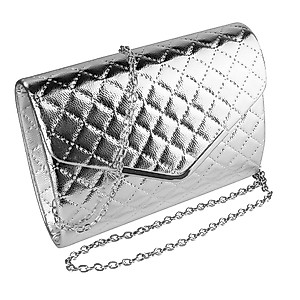 Maggie Women Handbag Elegant Quilted Clutch Crossbody Satchel Metal Chain Ladies Purse