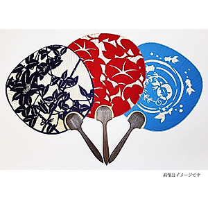 Maruzen Fan Nagomi Red, Approx. 14.6 x 9.4 x 0.4 inches (37 x 24