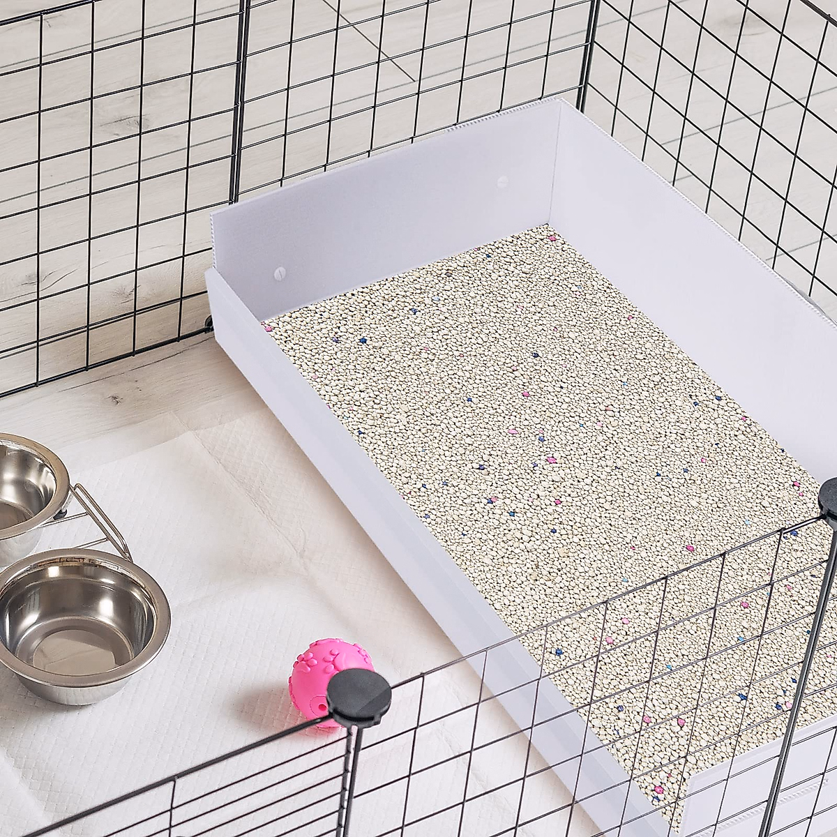 Geelin 2 Pack 26" x 13.5" Corrugated Plastic Cage Liners Base 1 x 2 Panel Size Guinea Pig Cage Liner for Guinea Pigs Hedgehogs Rabbits Applied with C&C Cages, White