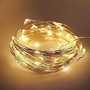 Solar String Lights 36FT 100LED，Waterproof Indoor Outdoor Lighting for Garden，Copper Wire 8 Modes Fairy Lights for Home Decor Patio Garden Party (Warm White)