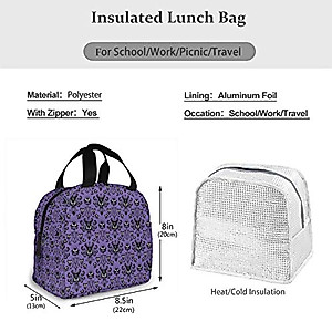 MSGUIDE Haunted Mansion Insulated Lunch Bag Leakproof Cooler Lunch Box for Men Women Adult - Reusable Thermal Tote Bag for Office Work School Picnic Beach
