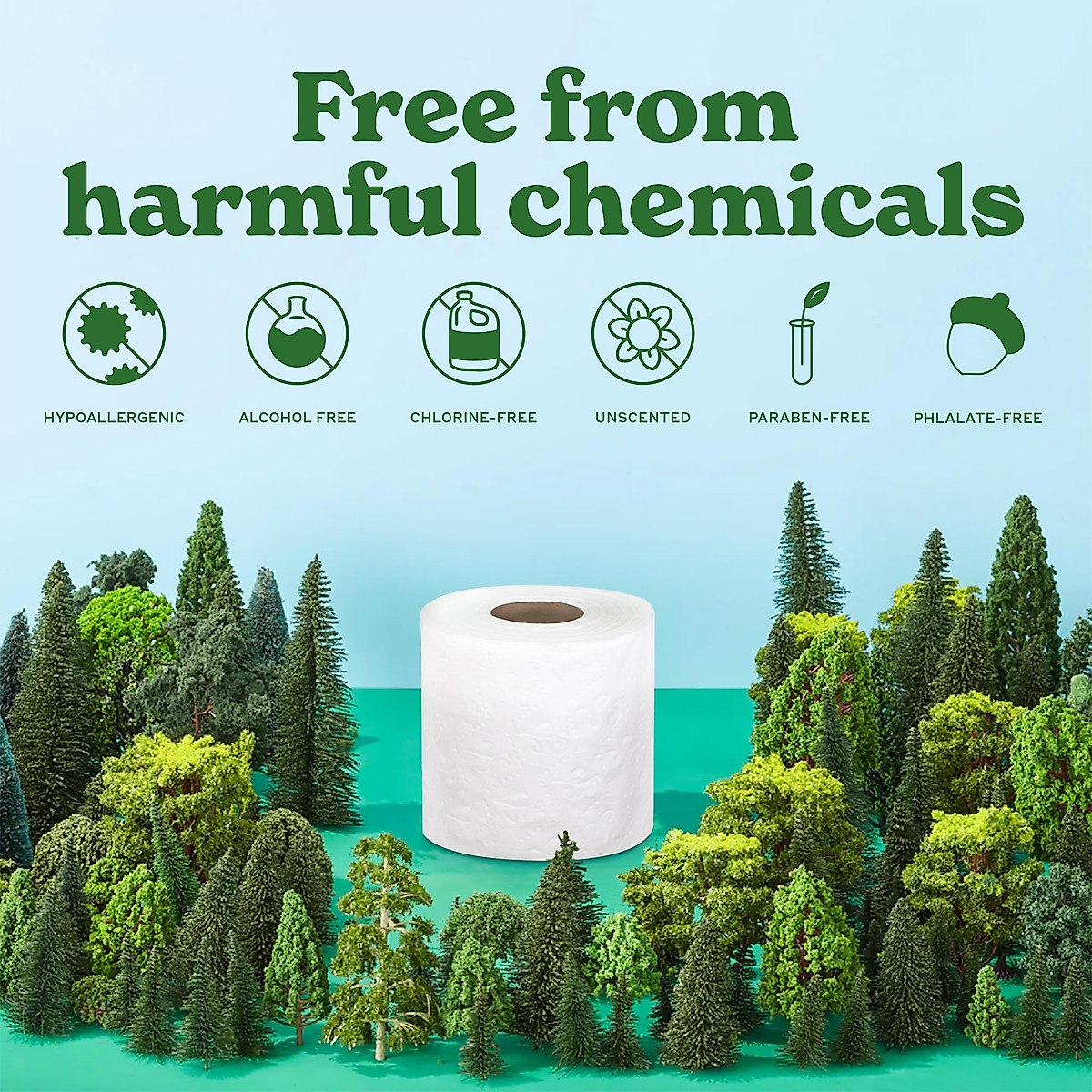 Caboo Tree Free Toilet Paper, Tree Free, Septic, Chemical Free Bath Tissue - 2 Ply Sheets, 300 Sheets Per Roll, 12 Double Rolls