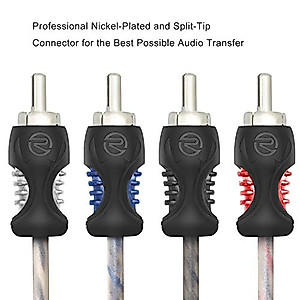 RECOIL RCI417 100% Oxygen Free Copper 17ft 4 Channel RCA Audio Cable Twisted Pair with Noise Reduction
