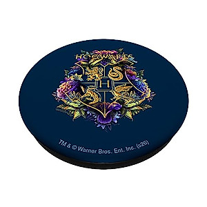 Harry Potter Hogwarts Multi-Colored Floral Crest PopSockets Swappable PopGrip