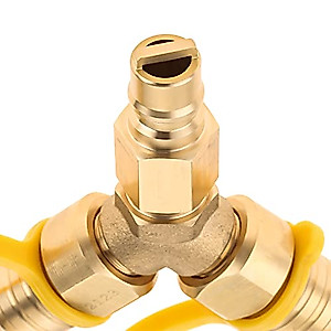 Lemfema 3/8” Y Splitter Natural Gas Quick Connect/Disconnect Adapter, Suitable for Low Pressure Natural Gas or Propane Systems for Natural Gas Grill, Patio Heater, RV, Fire Pit