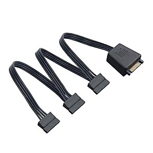 SilverStone Technology Super Flexible one-to-Three SATA Power connectors with capacitors CP06-L-USA