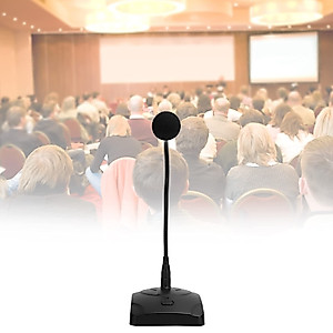 Dilwe Desktop Microphone with Mute , Gooseneck Conference Microphone with 5m XLR Cable, Noise Canceling Gooseneck Stereo Microphone for Meetings, Voice, Games
