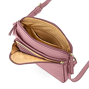 OB OURBAG Crossbody Purse for Women Ladies Lightweight Soft PU Leather Shoulder Bag Roomy Handbag Fashion Tote Shoulder Bags Pink