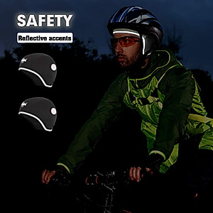 EMPISPORTS Thermal Helmet Liner Skull Cap Ears Windproof Protection Winter Warm Cycling Running Skiing Beanie Winter (Black + Black, 2)