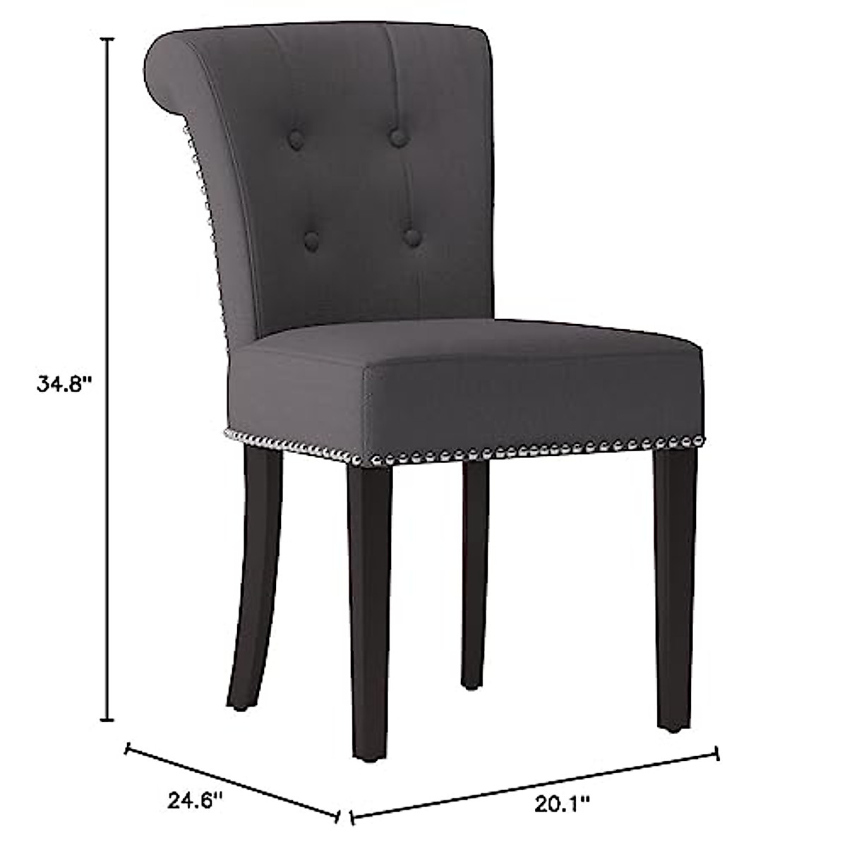 Safavieh Mercer Collection Carol Charcoal Linen Ring Dining Chair (Set of 2)