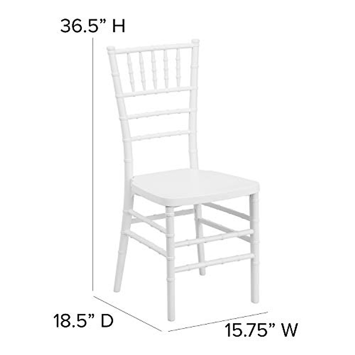 Flash Furniture HERCULES PREMIUM Series White Resin Stacking Chiavari Chair