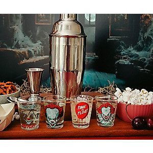 Silver Buffalo IT Shot Glass 4-Piece Drinkware Set, 1-5-Ounce, Red