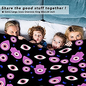 Todeyya Evil Eyes Blanket-​Super Soft Flannel Fleece Blanket, Lightweight Microfiber Cozy Plush Blanket for Couch Sofa Gifts L 80x60 in for Adults