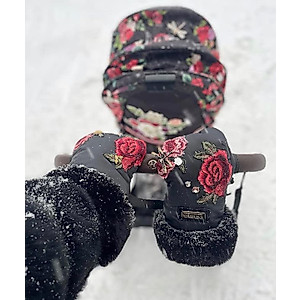 Warm Muff Stroller Gloves, Wind and Watert-Resistant, with Universal Fit, Kids Baby Pram Stroller Accessory, Anti-Freeze Gloves, Best for Freezing Cold Winter Conditions, Spring Blossom