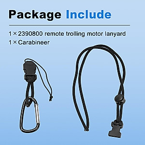Shuisen 2390800 Remote Trolling Motor Lanyard with Carabineer Compatible with Minn Kota I-Pilot Remote I-Pilot 1.6/3.0 Replacement for Ipilot Link Remote