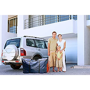 2-Pack 1680D Oxford Fabric Bags, Sturdy Foldable Waterproof Moving Tote Bag with Double Zippers and Reinforced Handles for Clothes Quilts, Jumbo Cargo Duffel Bag for Moving Packing Travelling(Blue)