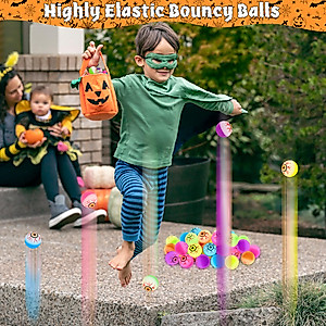 12PCS Halloween Party Favors, Glowing Bouncy Balls, Rubber Halloween Toys for Trick or Treat, 30mm Halloween Eyeballs in 6 Designs for Kids Adults Halloween Goodie Bag Stuffers Party Present Decor