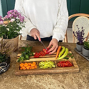 KAOC Charcuterie Boards - Large Cheese Board, Walnut Cutting Board, Wood Cutting Board, Wooden Cutting Boards for Kitchen, Serving platter, Gifts for Mom, Mothers Day Gift (16x12x1.2)