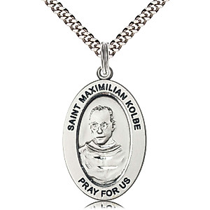 Sterling Silver St. Maximilian Kolbe Pendant
