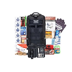 Stealth Angel 1 Person Black 72 Hour Emergency Kit - Survival Bag for Earthquakes, Hurricanes, and Other Natural Disasters