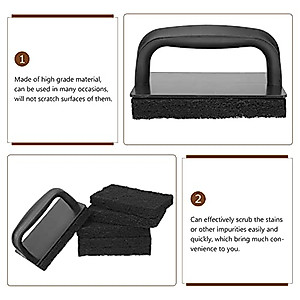 Happyyami Food Scraper Tool 1 Set Barbecue Rack Cleaning Brush BBQ Grate Cleaner Sponge Heavy Duty Griddle Scouring Pad Grill Rack Oil Remover for Home Kitchen Food Scraper