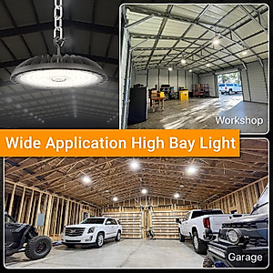 DEMILARE Led High Bay Light 150W, 5000K Bright High Bay Led Lights 22500LM, Durable UFO Bay Lighting (150LM/W) for Workshop, Garage, Barn