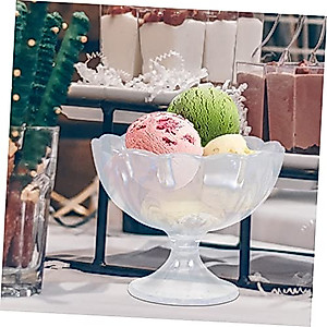 Mikinona 2pcs Dessert Goblet Mini Server Glass Dessert Bowls Clear Dessert Cups Taster Bowl Mini Trifle Dish Parfait Cup Ice Cream Bowls Clear Goblet Dessert Bowl Cups Snack Cup Transparent