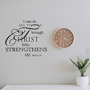 Bible Verses Wall Decor Vinyl Scripture, Christmas Decorations Wall Quotes for Living Room – I Can Do All Things – Bible Verse Sticker for Bedroom Classroom Playroom Nursery