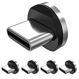 Terasako Magnetic Connector Tips Head for Type C Android Devices (5 Pack), Magnetic Phone Cable Adapter for Samsung Galaxy S8 S8 Plus, Google Pixel/Pixel XL, Nexus 6P/5X, OnePlus