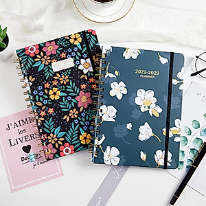 DERCLIVE 2022 Monthly Weekly Planner Notebook A5 Daily Plans Rollover Coil Binding Calendar Notepad