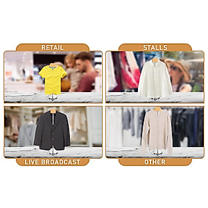 𝟐 𝐏𝐜𝐬 Adjustable T Shirt Display Adult/Child Flexible Shoulder Stand Shirt Rack for Vendors, Portable Hanging Metal Clothing Display, Garment Hanger Rack Coat Holder for Retail -31.5 Inch Height