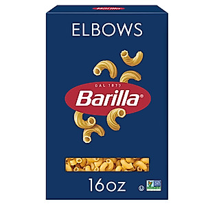 Barilla Elbows Pasta, 16 oz. Box - Non-GMO Pasta Made with Durum Wheat Semolina - Kosher Certified Pasta
