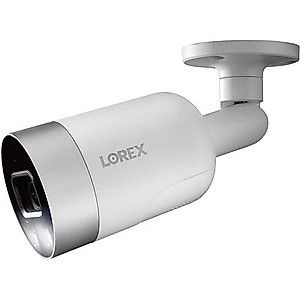 Lorex E891AB Indoor/Outdoor 4K Ultra HD Smart Deterrence IP Security Bullet Camera, 150ft IR Night Vision, Color Night Vision, Audio, Only Camera No Cable (Renewed)