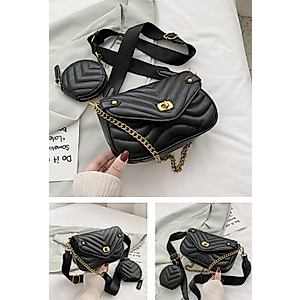 YXBQueen Small Crossbody Bag for Women With Coin Purse Pouch Multi Pocket Chain Strap Side Shoulder Handbag Crossbody Bag Laides Designer Bags