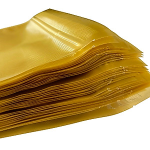 SEZONS - Diamond Bags - Vacuum Sealing bags 5mil - 50 bags (15x20, Gold/Clear ZIPPER)