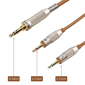 SIVGA Dual 2.5mm to 3.5mm Audio Cable for Headphone, Brown