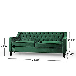 Christopher Knight Home Knouff Sofas, Emerald + Dark Brown