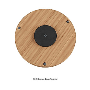 Classic Cuisine Lazy Susan – All-Natural Bamboo Round Two Tier Turntable Kitchen, Pantry and Vanity Organizer and Display with 10 Inch Diameter