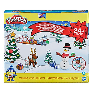 Play-Doh Advent Calendar Toy for Kids 3 Years and Up with Over 24 Surprise Accessories, Playmats, and 24 Cans, Assorted Colors, Non-Toxic