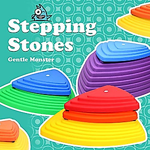 Gentle Monster Stepping Stones for Kids, Set of 11 Pcs for Balance with Non-Slip Bottom - Exercise Coordination and Stability