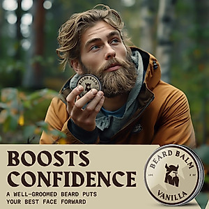 Striking Viking Pack of 2 Beard Balm (Vanilla) & Beard Folding Comb for Men