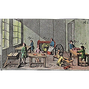 Antique Copperplate Engraving. Tool Making