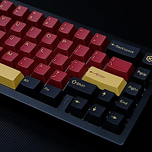175 Keys Red Samurai Keycaps PBT Double Shot Cherry Profile Keycap for Cherry Mx Switches ISO ANSI Layout Mechanical Keyboard