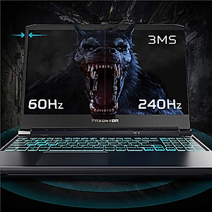 Acer Predator Helios 300 Gaming Laptop, Intel i7-10750H, NVIDIA GeForce RTX 2070 Max-Q 8GB, 15.6" FHD 240Hz 3ms IPS Display, 16GB Dual-Channel DDR4, 512GB NVMe SSD, WiFi 6, RGB Keyboard, PH315-53-71QX