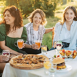 Moretoes 16oz Clear Coffee Mug, Double Walled Glass Coffee Mugs with Handles, Insulated Espresso Cups, Set of 4