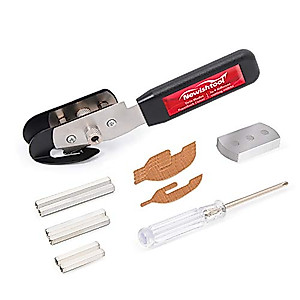 Dual Blades Vinyl Cutter Two Cuts in One with 4 Width-Spacer Pins PTFE Coating Safety Film Cutting Knife for Vinyl Median Strip Cutting and Car Window Tinting 10 Spare Blades + 5 Felts Included