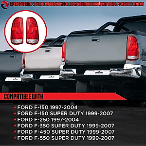 RAREELECTRICAL New Tail Light Pair Compatible With Ford F-150 F-250 1997-2004 Fo2801117 F85z 13404 Ca F85z13405ca F85z-13405-Ca F85z13404ca F85z-13404-Ca Fo2800117 F85z 13405 Ca