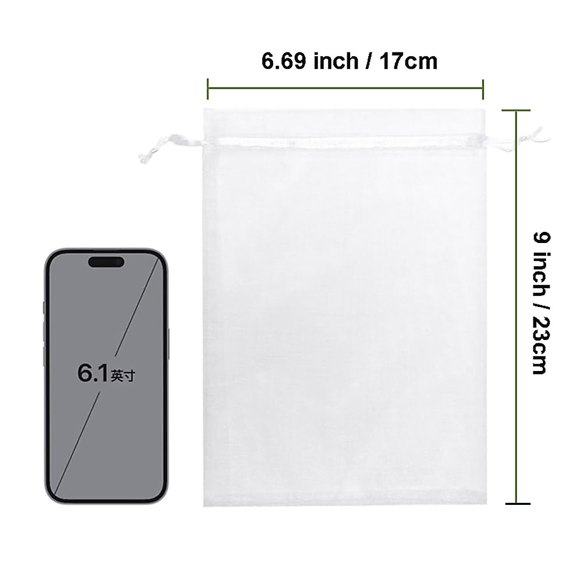 Volanic 50PCS 6X9 Inch Sheer Drawstring Organza Gift Bag Jewelry Pouch Party Wedding Favor Candy Mini Bottle Samples Display Bags