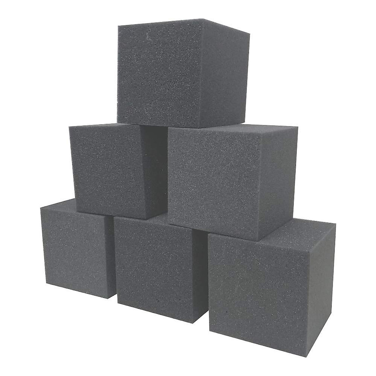 Foamma Charcoal Foam Pit Cubes/Blocks 6” x 6” x 6” 100 Pack for Gymnastics, Freerunning and Parkour Courses, Skateboard Parks, BMX, Trampoline Arenas